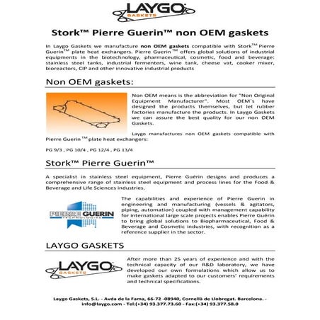 Chester Jensen™ non OEM phe gaskets by Laygo | PDF