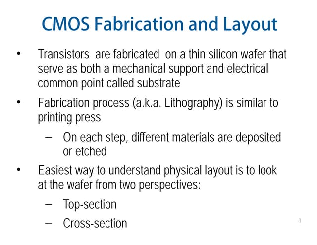 Cmos fabrication | PPTX