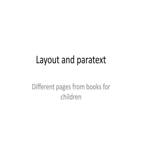 Layout and paratext | PPTX