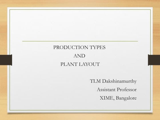 Types of plant layout | PPT