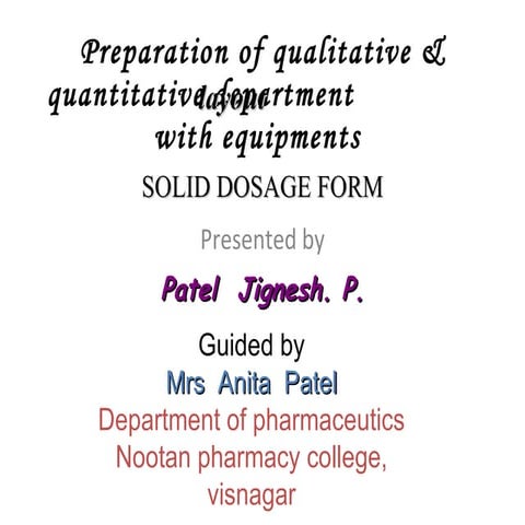 CMA-CPP-CQA for oral solid dosageform | PPTX