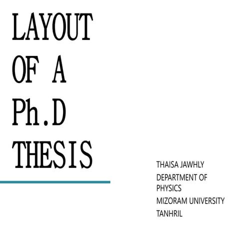 Layout of Ph D Thesis | PPTX
