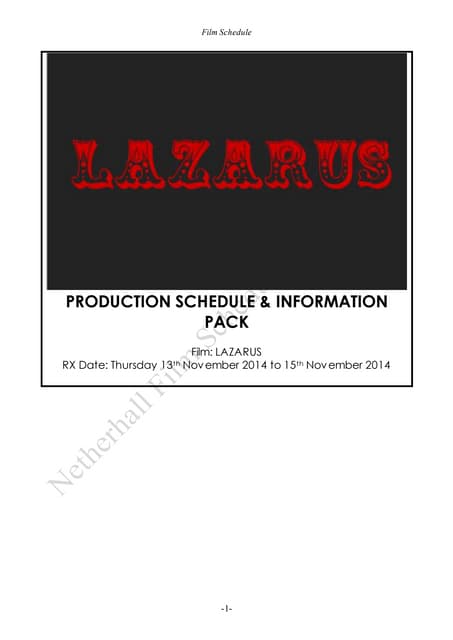 Lazarus Opening Sequence - Storyboard | PDF