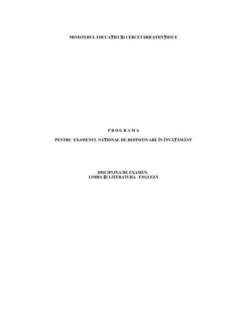 Invatatori - programa examen titularizare | PDF