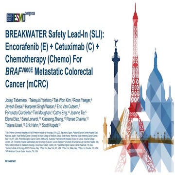 LBA26 - BREAKWATER safety lead-in (SLI) Encorafenib (E) + cetuximab (C ...