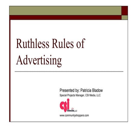LBA Ruthless Rules Of Advertising | PDF