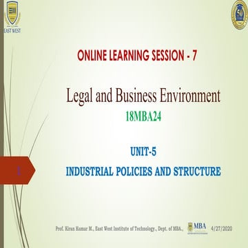 Unit-5 Industrial Policies and Structure. | PDF