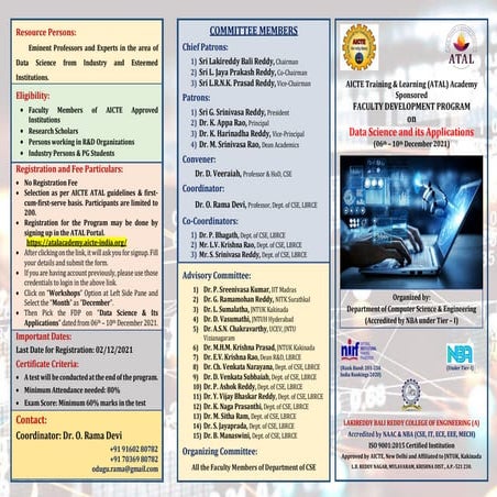 Lbrce atal fdp_data_science | PDF | Artificial Intelligence | Technology & Computing