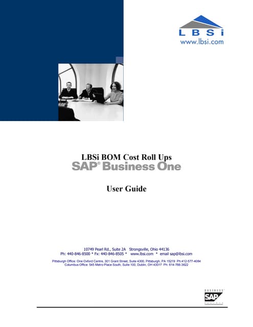 Sap business-one-standard-cost-roll-up-guide | PDF | Commodities | Economy