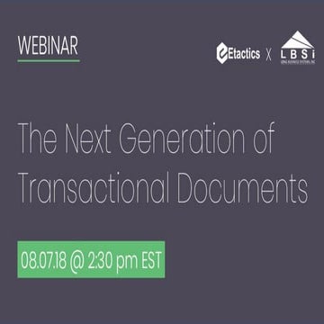 [WEBINAR] The Next Generation of Transaction Documents | PDF