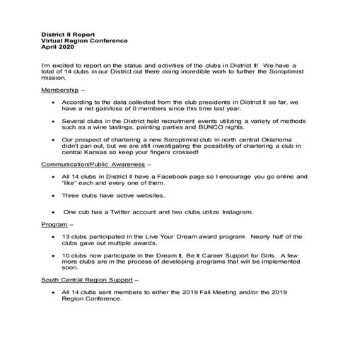 District II SCR Report 2020 | DOCX