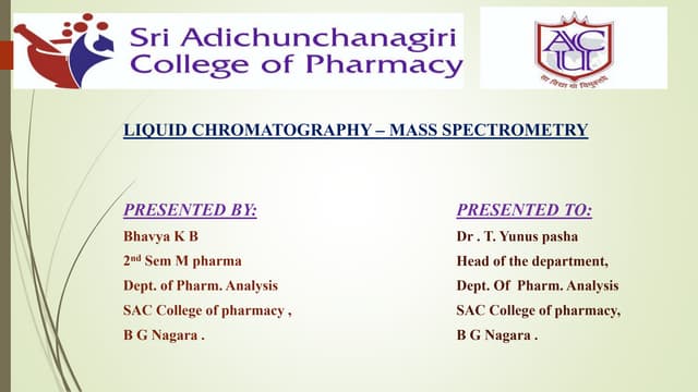 liquid chromatography-mass spectrometry (LC-MS) | PDF