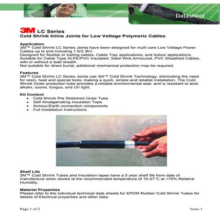3M Cold Shrink Cable Joints Inline - 3M LC6 Low Voltage LV Cable Joint ...