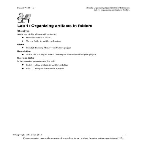 Lab 1: Organizing artifacts in folders | PDF