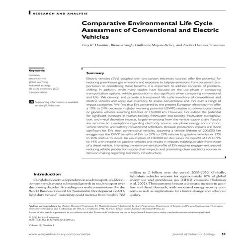 Lca electric vehicles | PDF