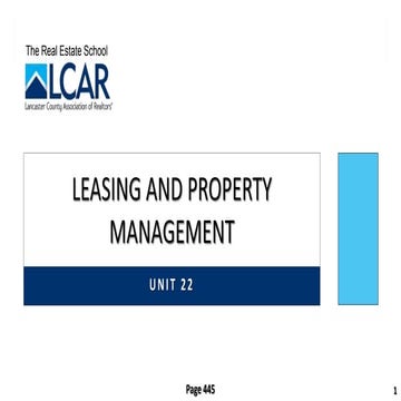 LCAR Unit 22 - Leasing and Property Management - 14th Edition Revised.pptx