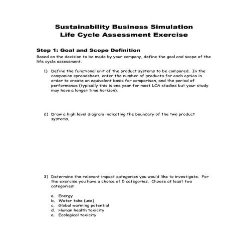 Lca simulation | PDF