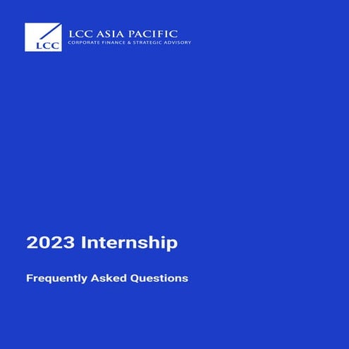 LCC Asia Pacific Internship FAQs | PDF