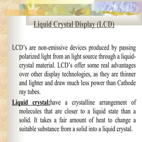 Lcd's | PPT