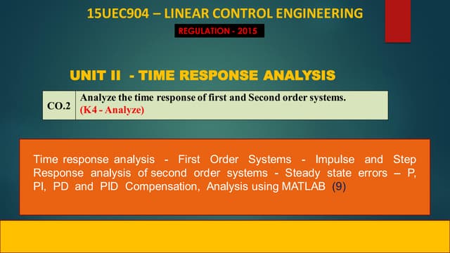 Time Response Analysis | PPTX