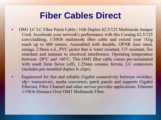 Custom Fiber Optic Cable | PPT