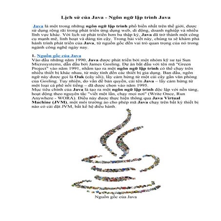 Lịch sử của Java - Ngôn ngữ lập trình Java | PDF