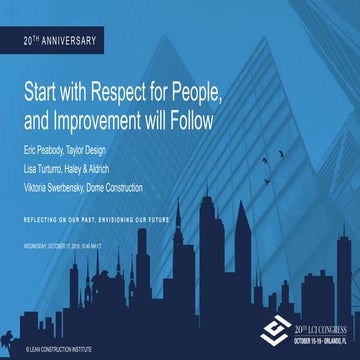 LCI Congress 2018 WB1 Start with Respect for People and Improvement ...