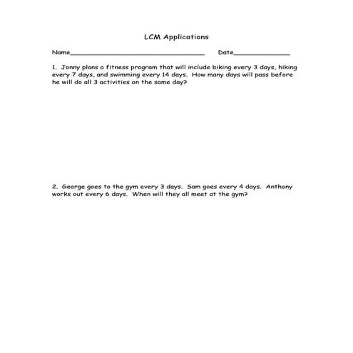 Lcm applications | DOC