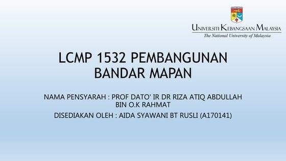 TUGASAN 10: PENENANGAN LALULINTAS (A168125) | PPT