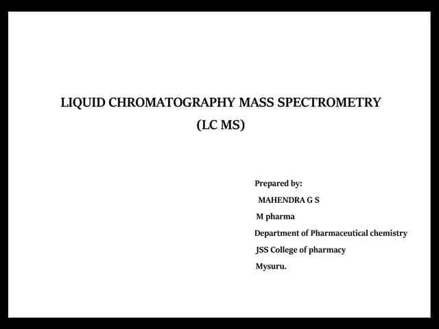 liquid chromatography-mass spectrometry (LC-MS) | PDF
