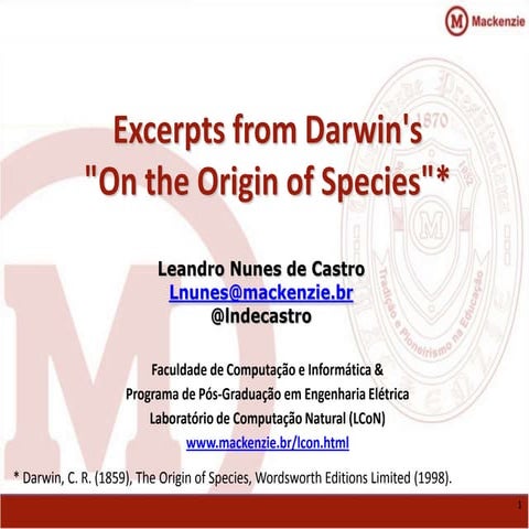 Excerpts from Darwin's "On the Origin of Species" | PPTX