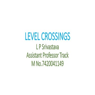 Level crossing Check rail Indian railways material | PPTX