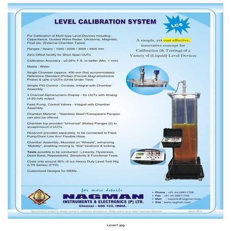 LEVEL CALIBRATION SYSTEM | PDF