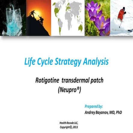 Lifecycle strategy analysis for a rotigotine transdermal patch | PDF
