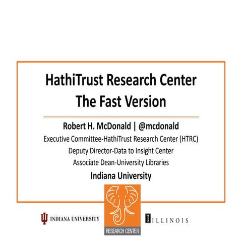 HTRC Architecture Overview | PPTX