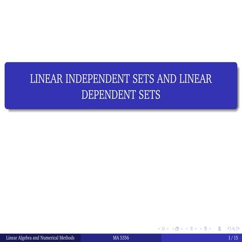 Linear dependence & independence vectors | PPTX