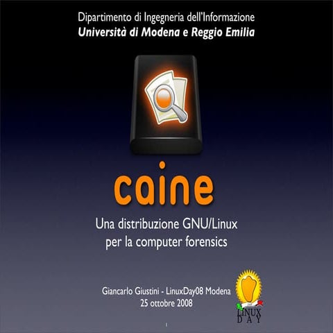CAINE una distribuzione GNU/Linux per la computer forensics | PDF