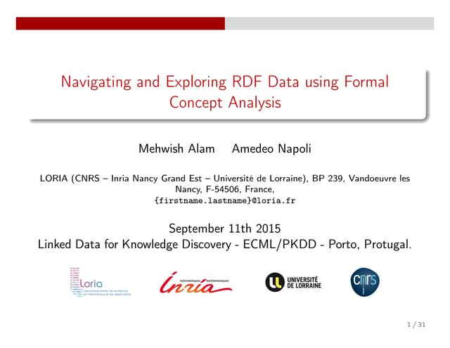 Navigating And Exploring Rdf Data Using Formal Concept Analysis Ppt