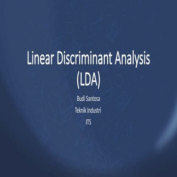 Linear discriminant analysis dalam materi operational reasearch | PPTX
