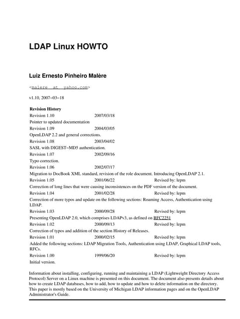 Ldap howto | PDF Ldap howto | PDF