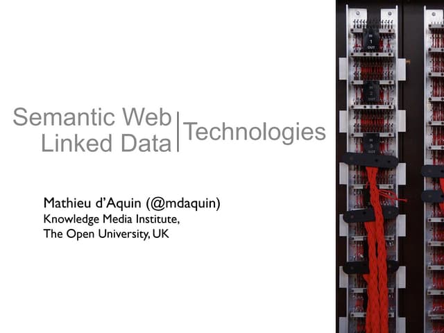 Semantic Web Linked Data Technologies Pdf Web Design And Html Internet