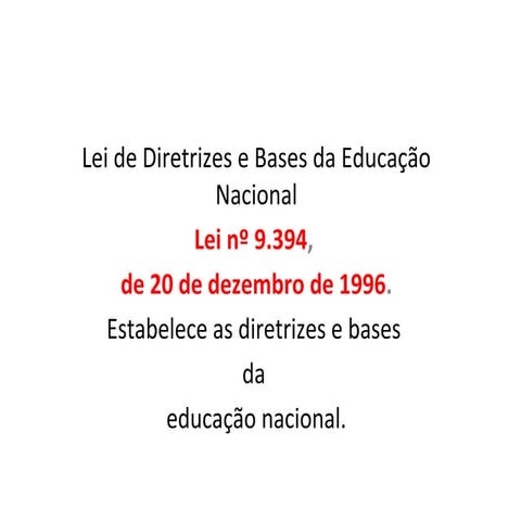 LDB - Lei 9394-96 - Professor Vagnum | PPT