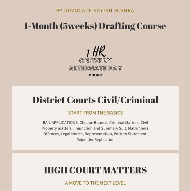 Legal Drafting Course Online in Just One month | PDF