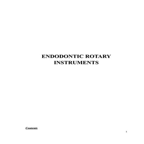 Endodontic rotary instruments / endodontic courses | DOC