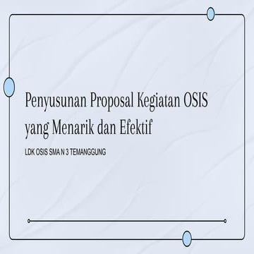 LDK OSIS - SMA N 3 Temanggung - | PDF