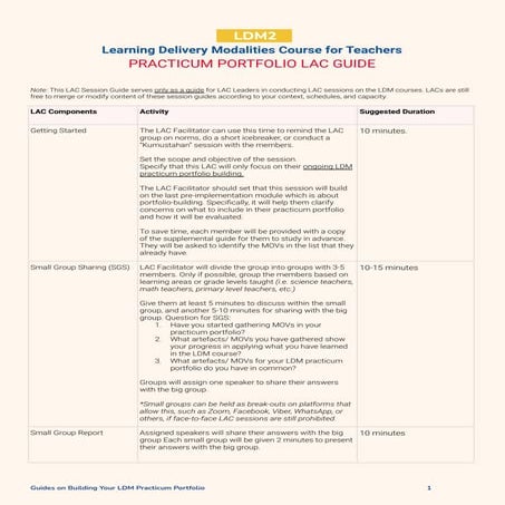 Ldm 2-teachers-guides-on-practicum-portfolio-building (1) | PDF