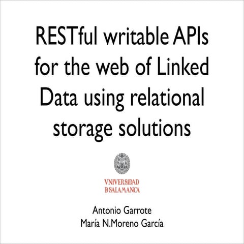 Restful Writable Apis For The Web Of Linked Data Using Relational Storage Solutions Ppt