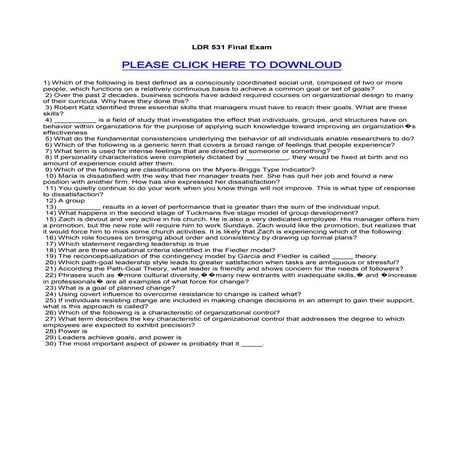LDR 531 Final Exam | DOCX