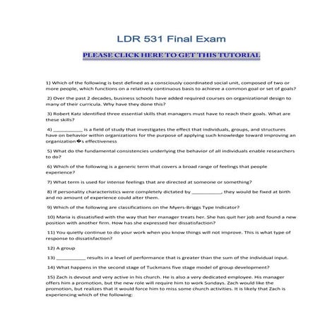 Leadership class final exam review | DOCX