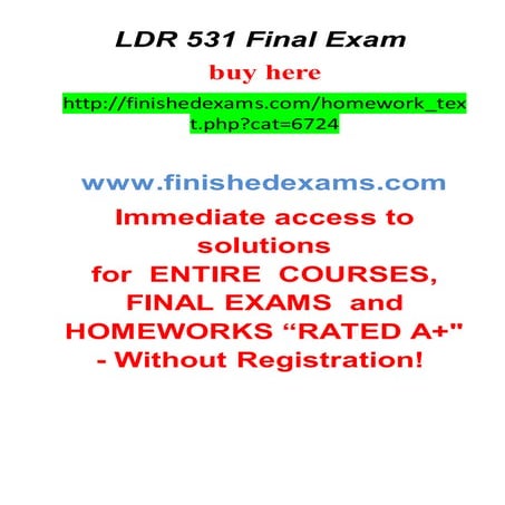 LDR 531 Final Exam | DOCX